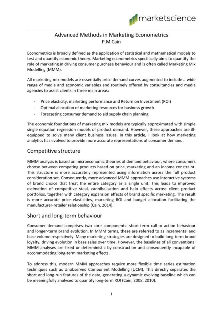 Marketscience | Advanced Marketing Effectiveness Measurement